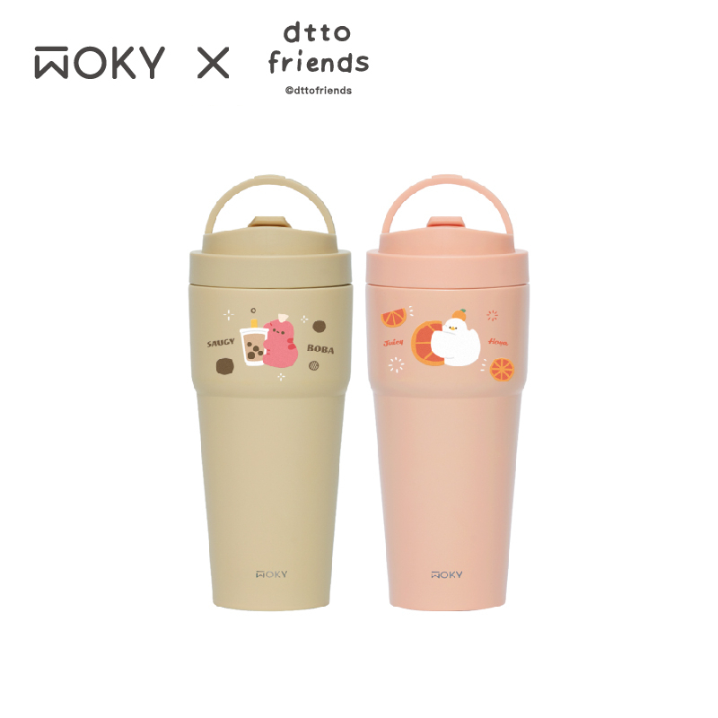 【WOKY x dtto friends】聯名系列-[ ]渾圓杯雙層陶瓷750ml | 蝦皮購物