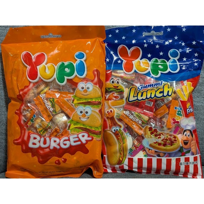 Yupi呦皮 漢堡QQ軟糖231g/袋(7g×33入)/超值組合餐軟糖231g/袋(漢堡/披薩/薯條/熱狗/可樂/草莓) | 蝦皮購物