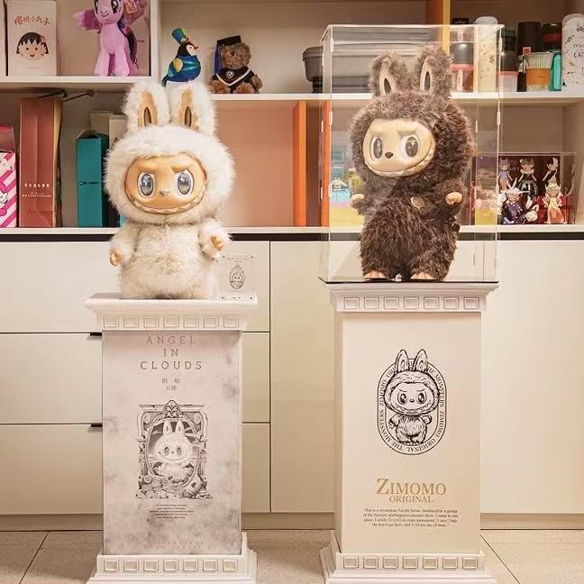 zimomo展示盒底座labubu拉布布大首領大天使保護罩亞克力羅馬柱 | 蝦皮購物