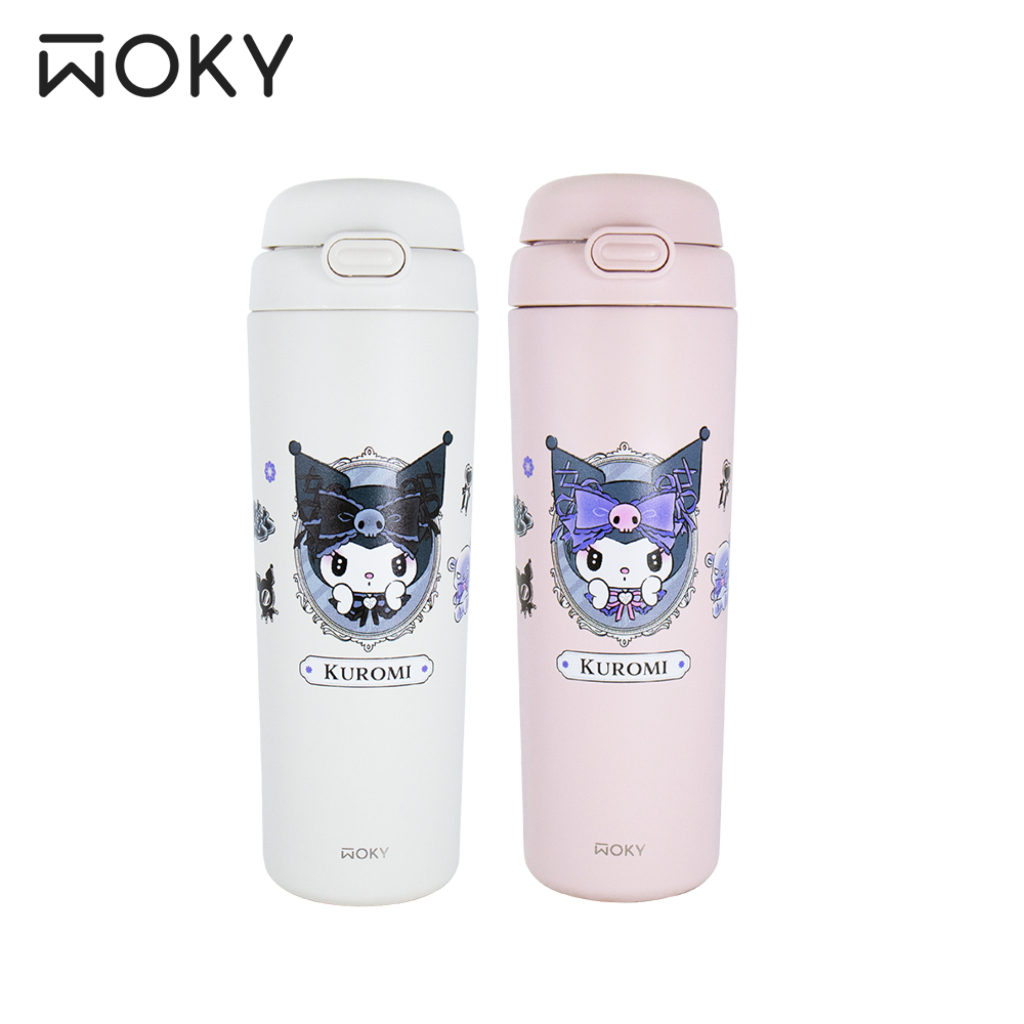 【WOKY X 三麗鷗】酷洛米聯名歌德時尚秀 All-P 輕芯鈦瓷雙飲保溫瓶 780ml | 蝦皮購物