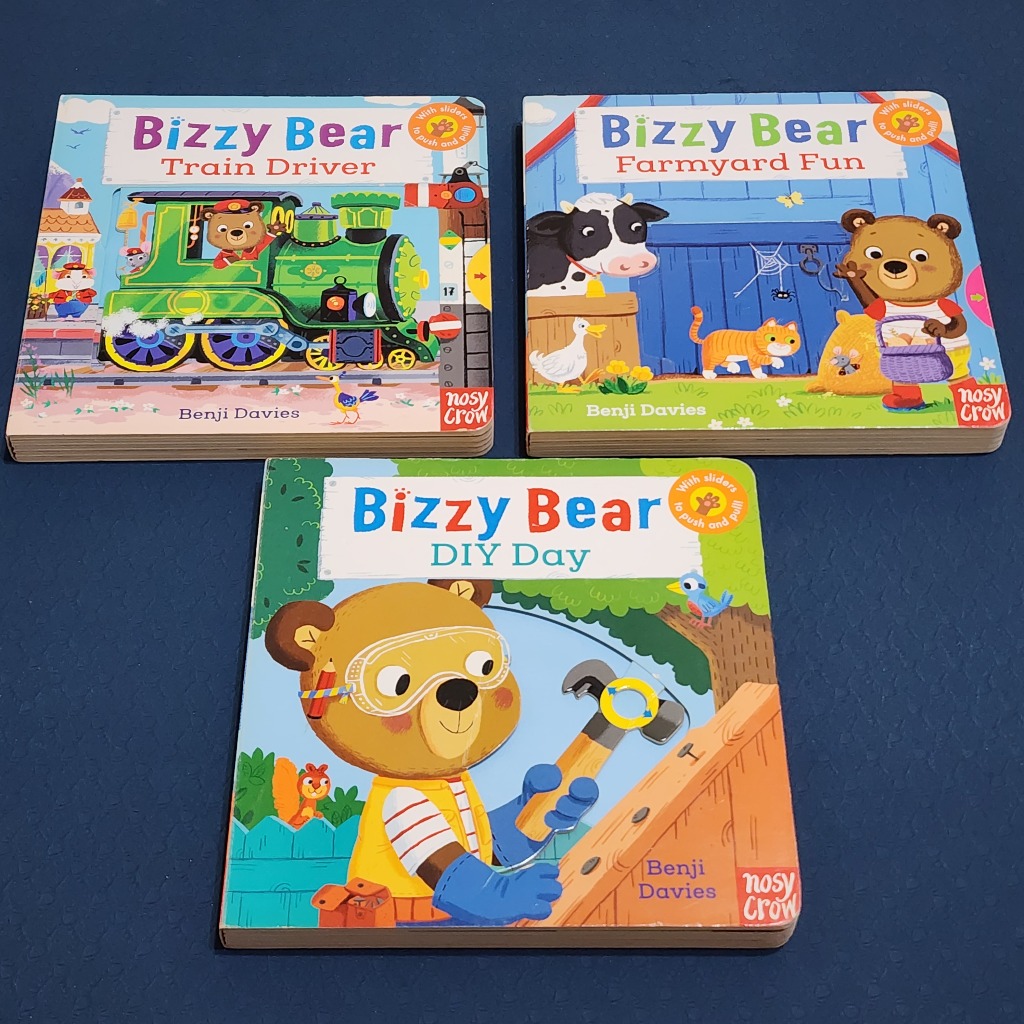 【二手】3本合售 Bizzy Bear Train Driver/Farmyard Fun/DIY Day推拉書 操作書 | 蝦皮購物