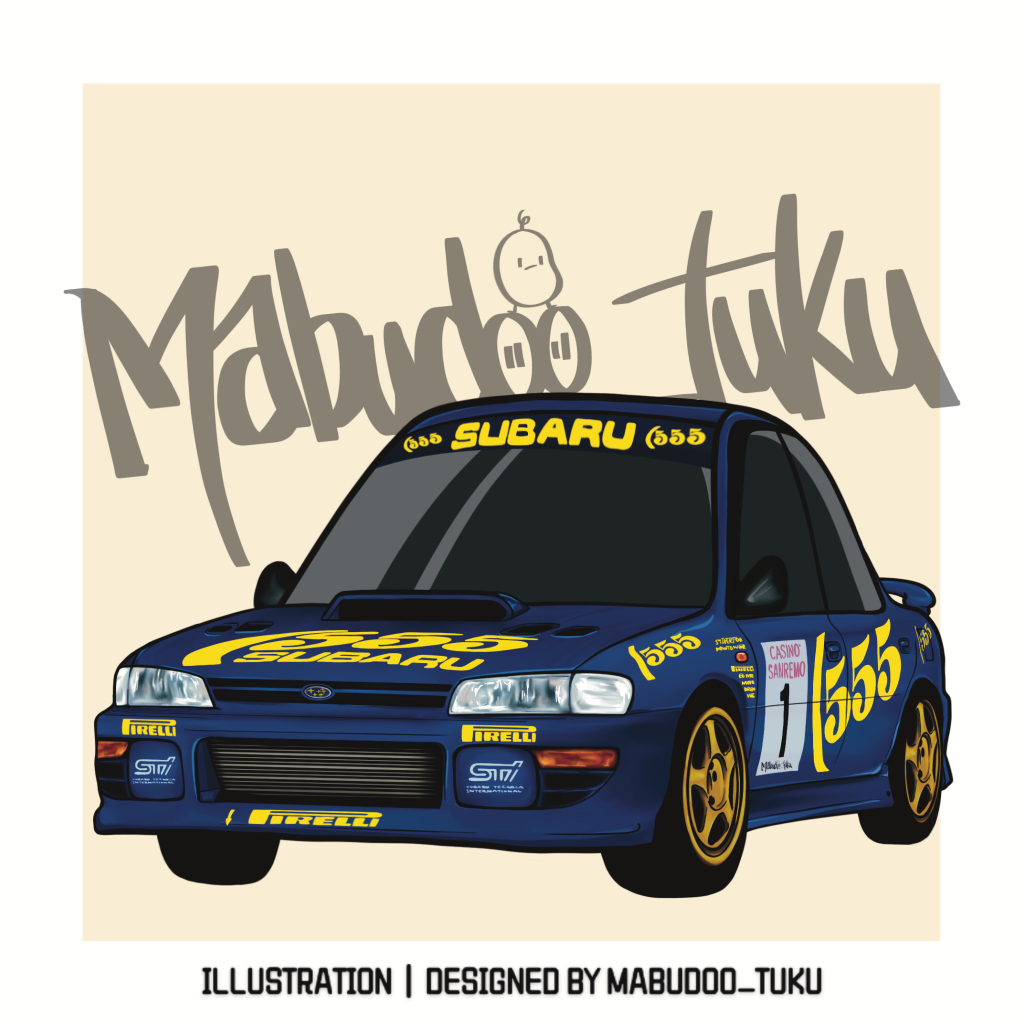 【麻咘嘟 Chibi Cars 壓克力吊飾 Subaru GC8 555塗裝】 | 蝦皮購物