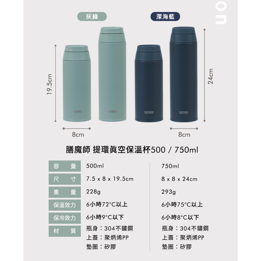 【THERMOS 膳魔師】不鏽鋼真空保溫杯500ml 750ml(JOO-750/JOO500ml) | 蝦皮購物