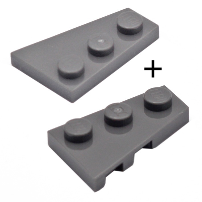 COOLPON｜這是樂高®LEGO®的正版零件 深灰 Wedge Plate 3x2 左+右 43722 43723 | 蝦皮購物