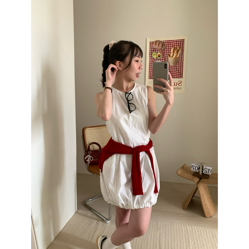 Mooyi-現貨｜背心氣球短洋裝(3colors) | 蝦皮購物