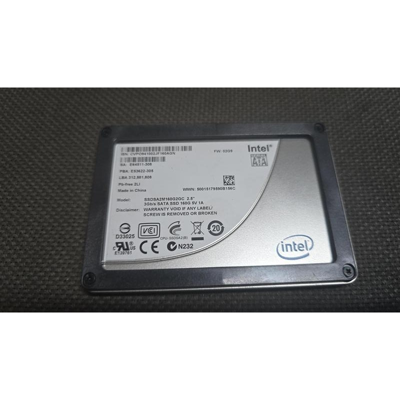 含稅 固態硬碟 2.5吋 SSD intel 160GB 160G 保固1個月 06H377 | 蝦皮購物