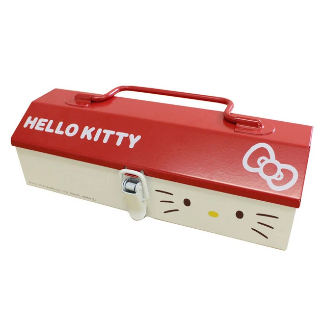 Hello Kitty 迷你金屬工具箱｜Hello Kitty Tool Box Mini｜文具盒/收納盒/萬用鐵盒 | 蝦皮購物