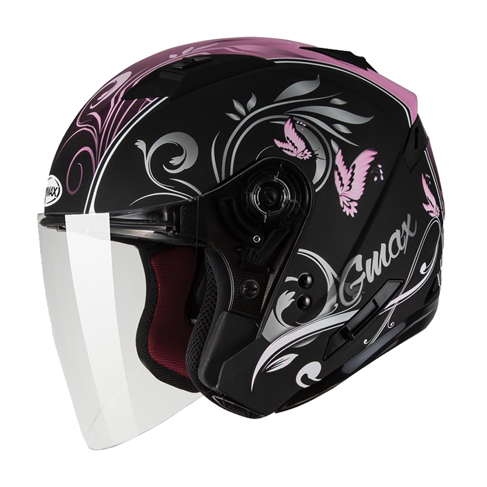 免運【SOL】OF-77 蝴蝶三代-消光黑粉｜OF77｜GMAX｜3/4罩｜開放式｜雙層鏡｜內墨鏡｜安全帽｜SJ騎士館 | 蝦皮購物