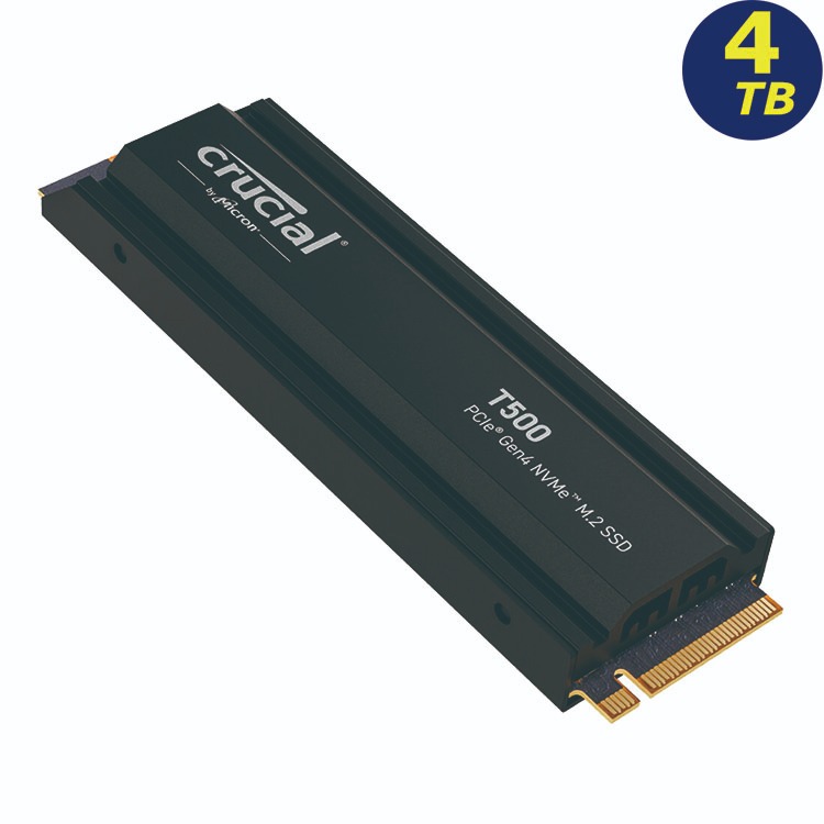 Crucial T500 4TB 4T 散熱片PCIe Gen4 NVMe M.2 SSD CT4000T500SSD5 | 蝦皮購物