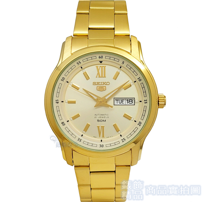 SEIKO 精工 SNKP20K1手錶 盾牌5號 IP金色 夜光 星期 日期 自動上鍊 機械錶 男錶【錶飾精品】 | 蝦皮購物