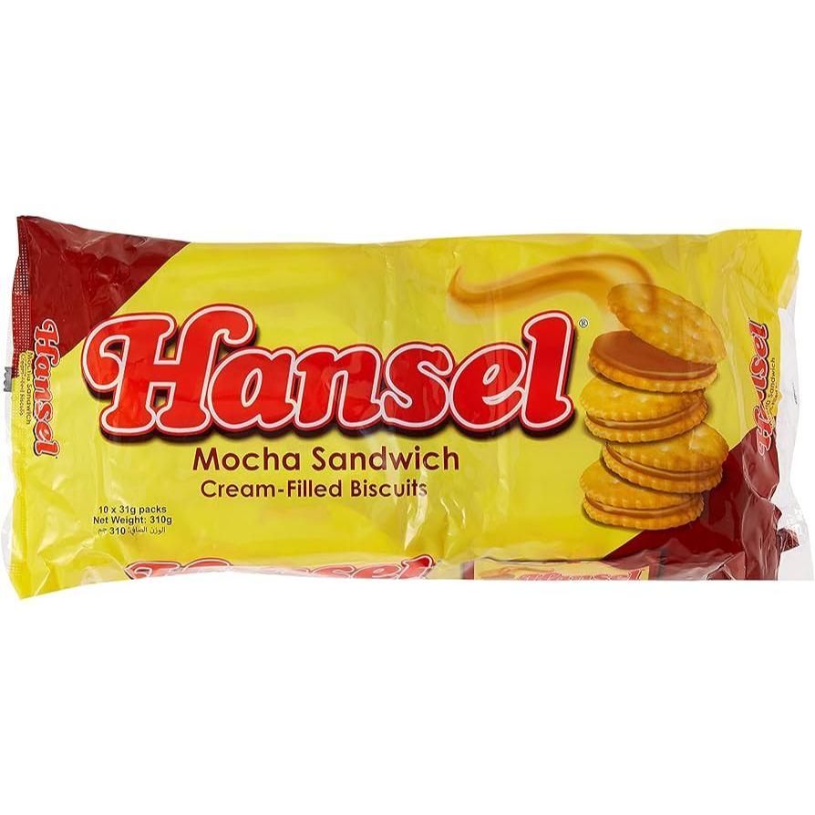 REBISCO HANSEL Mocha Sandwich Biscuits_31g by 10s | 蝦皮購物