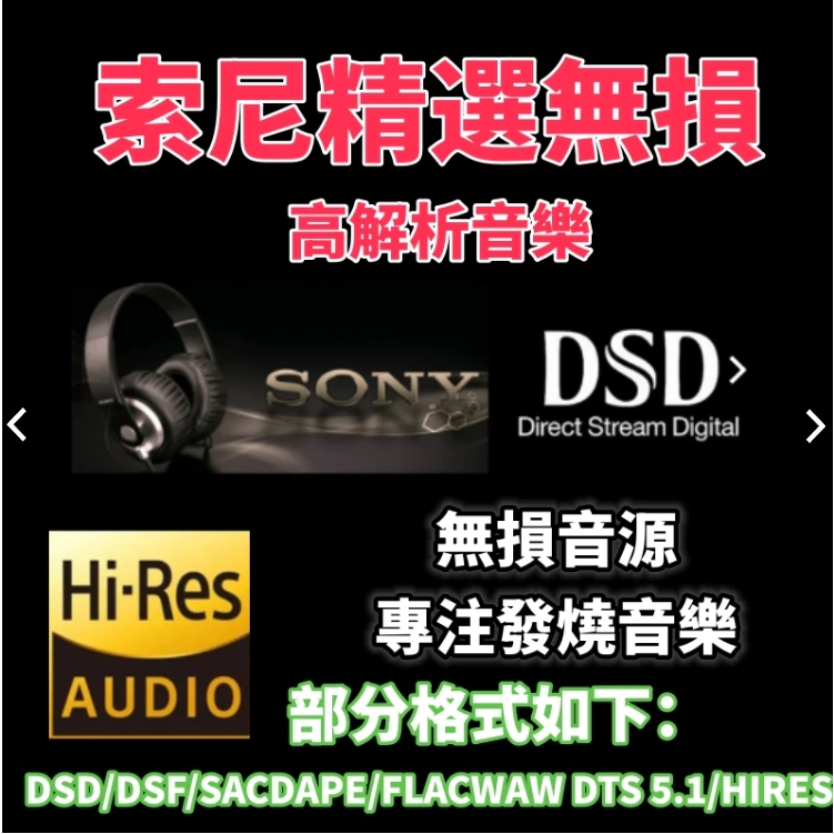 無損音樂音源DSD高品質HIFI發燒母帶級flac/wav車載環繞HIRES下載 索尼精選 | 蝦皮購物