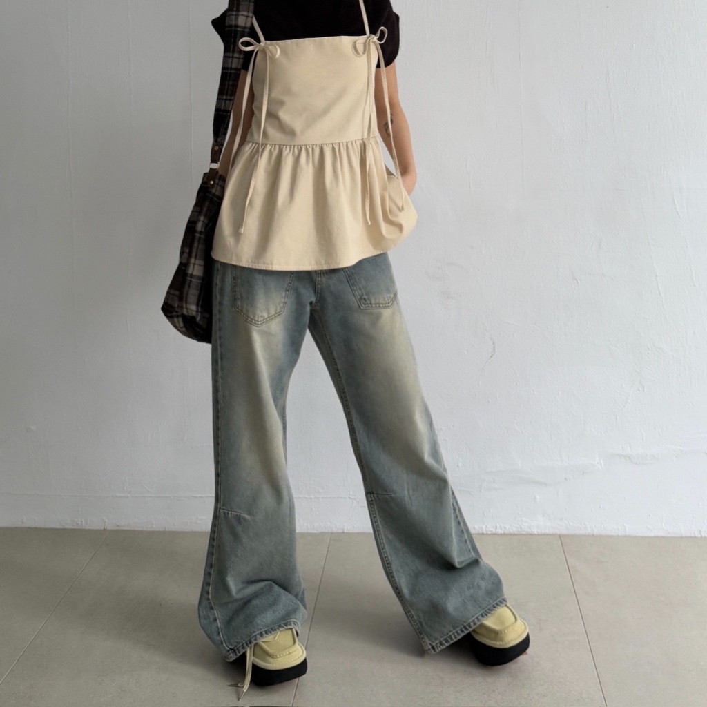 [oiiv]A26 梅森小喇叭口袋牛仔褲 | 蝦皮購物