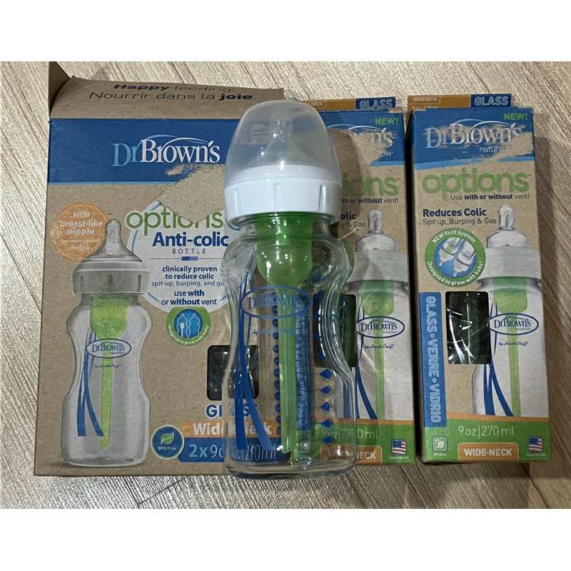 二手Dr. Brown's美國布朗博士防脹氣寬口兩用奶瓶共4大270ml/2小150ml | 蝦皮購物