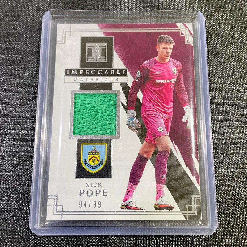 2021-22 Panini impeccable Premier League Nick Pope 球衣卡 限量99 | 蝦皮購物