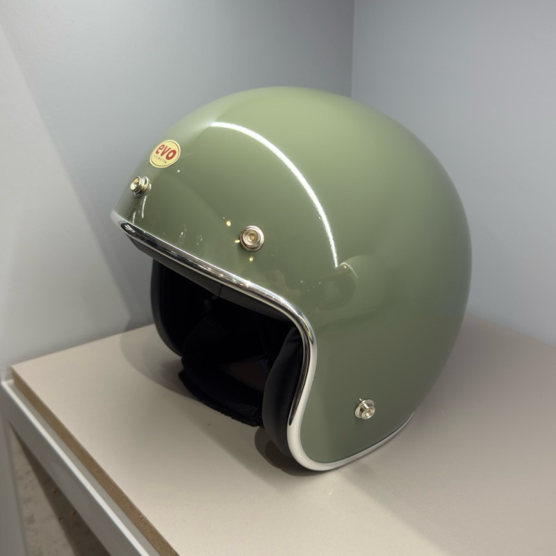 零碼出清 送鏡片 山道紳士 EVO CA310 精裝版 銀邊 復古騎士帽 3/4罩 復古安全帽 乳綠 | 蝦皮購物