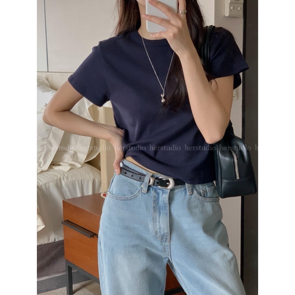 HERStudio韓國代購 基本款日常圓領素T(5col) | 蝦皮購物