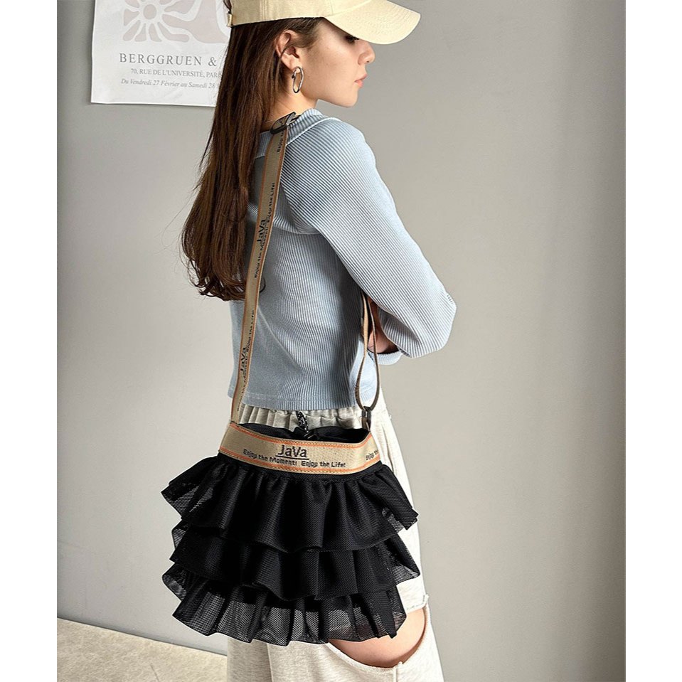 DoReFe | 現貨 日本代購 Classical Elf 輕盈空氣感 多層次網狀荷葉邊束口肩背包 側背包JAVA | 蝦皮購物