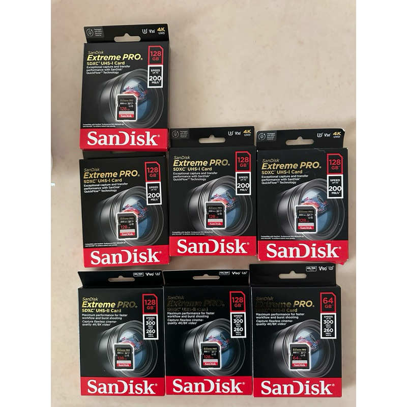 [馬雞二手] 全新sandisk sd記憶卡 64g 128g v30 v90 | 蝦皮購物