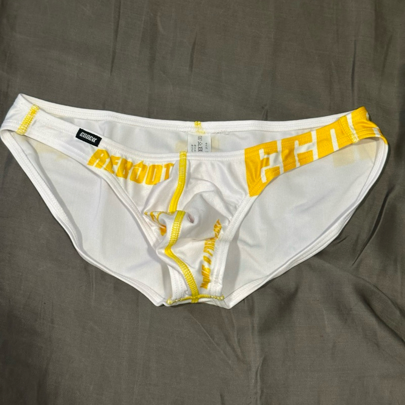 EGDE reboot 低腰 比基尼 囊袋 三角褲 M 白黃 | 蝦皮購物