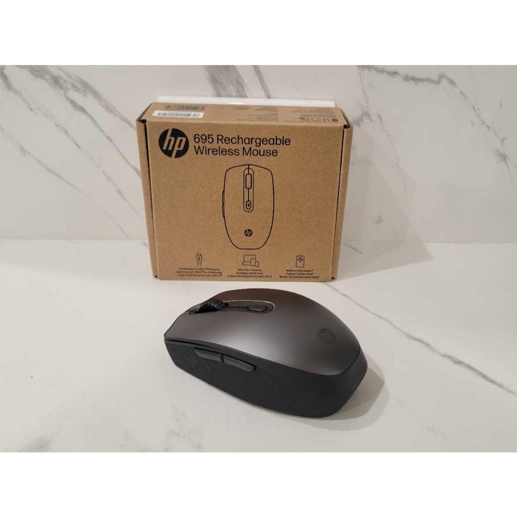 [現貨全新!!!] 惠普 HP 695 Wireless Mouse 便攜式充電藍芽滑鼠 可在多種桌面使用 | 蝦皮購物
