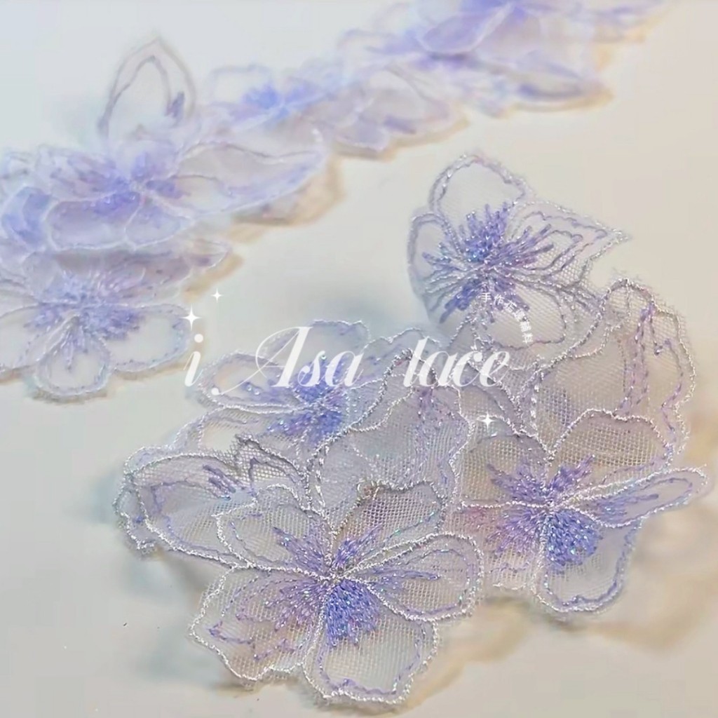 《iAsa愛莎の》手作材料 精緻金絲蕊幻彩蕊櫻花刺繡花朵花片diy服裝家居旗袍手帳裝飾(無背膠) | 蝦皮購物