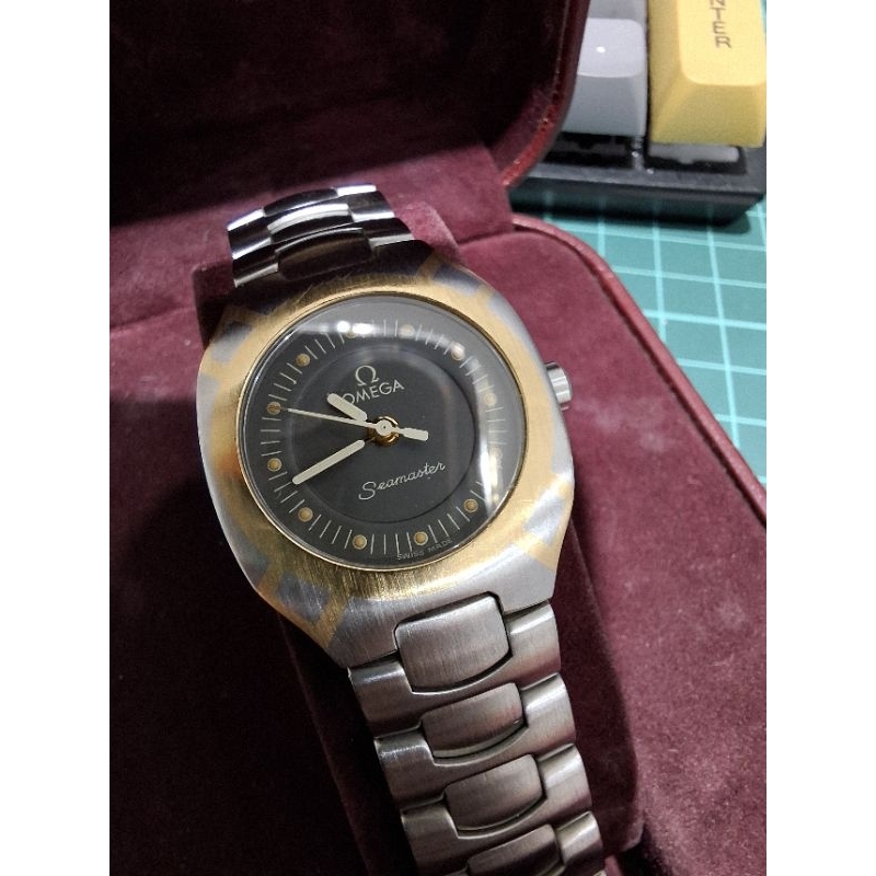 【Omega Seamaster Polaris 18k鑲嵌 女士石英錶 | Gérald Genta 設計 | 原盒】 | 蝦皮購物