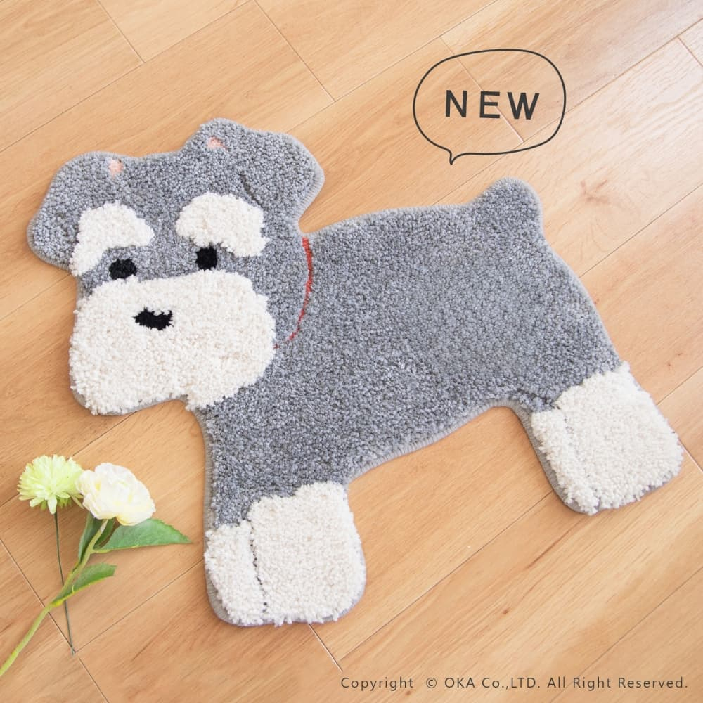 ★刺蝟秘密基地★\除舊布新/ 日本 OKA FUND!T miniRUG 雪納瑞 小狗 狗狗 止滑踏墊 地墊 腳踏墊 | 蝦皮購物