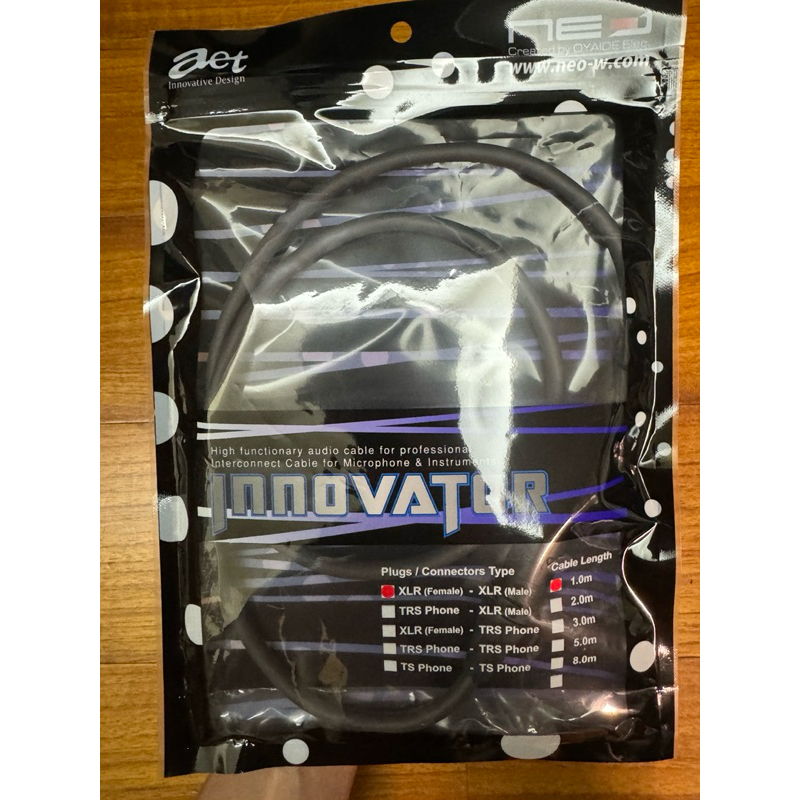 Oyaide NEO AET INNOVATOR 錄音 卡農 xlr 音頻線 日本 二手 編曲 音樂製作 錄音室 | 蝦皮購物