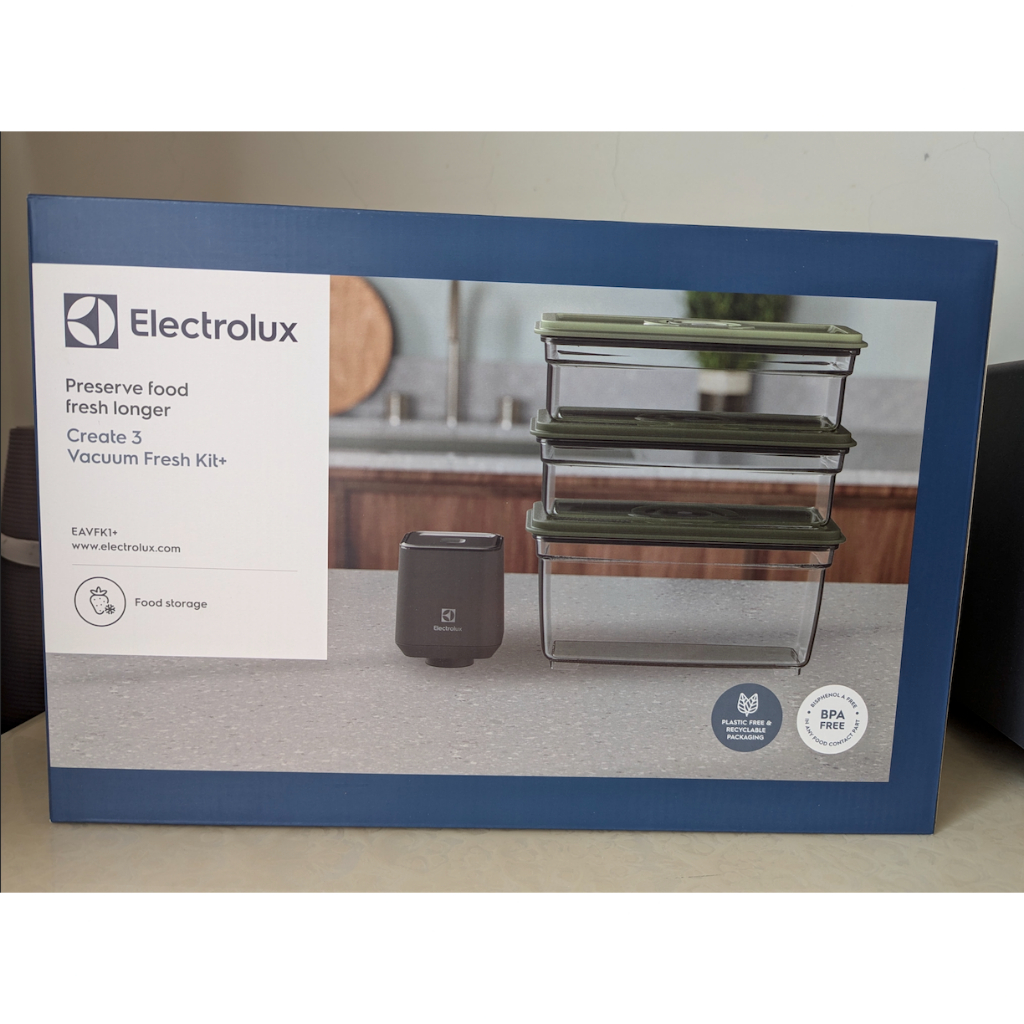 Electrolux 伊萊克斯 Create系列 可攜式真空保鮮組 (真空幫浦*1＋1L保鮮盒*2+1.6L保鮮盒） | 蝦皮購物