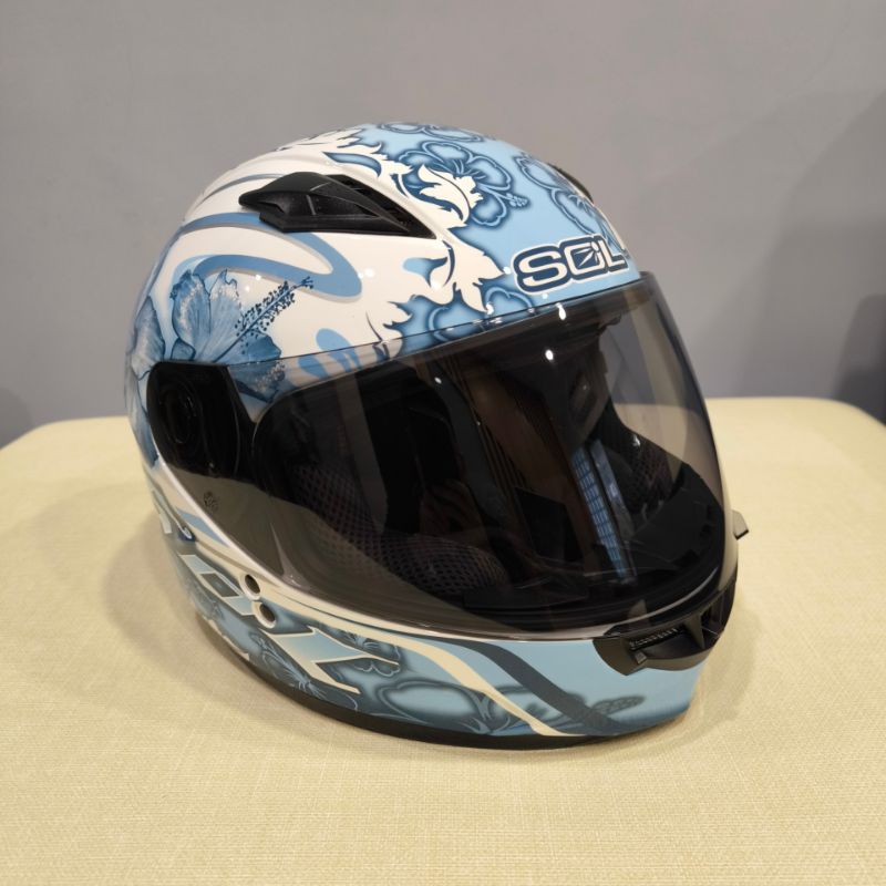 【近似新品】SOL SF-2/SF2 安全帽 烏克麗麗 白藍 小帽體/全罩式 | 蝦皮購物