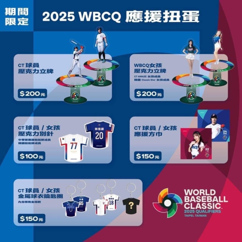 WBCQ應援扭蛋 CT球員 壓克力立牌 88 宋晟睿 | 蝦皮購物