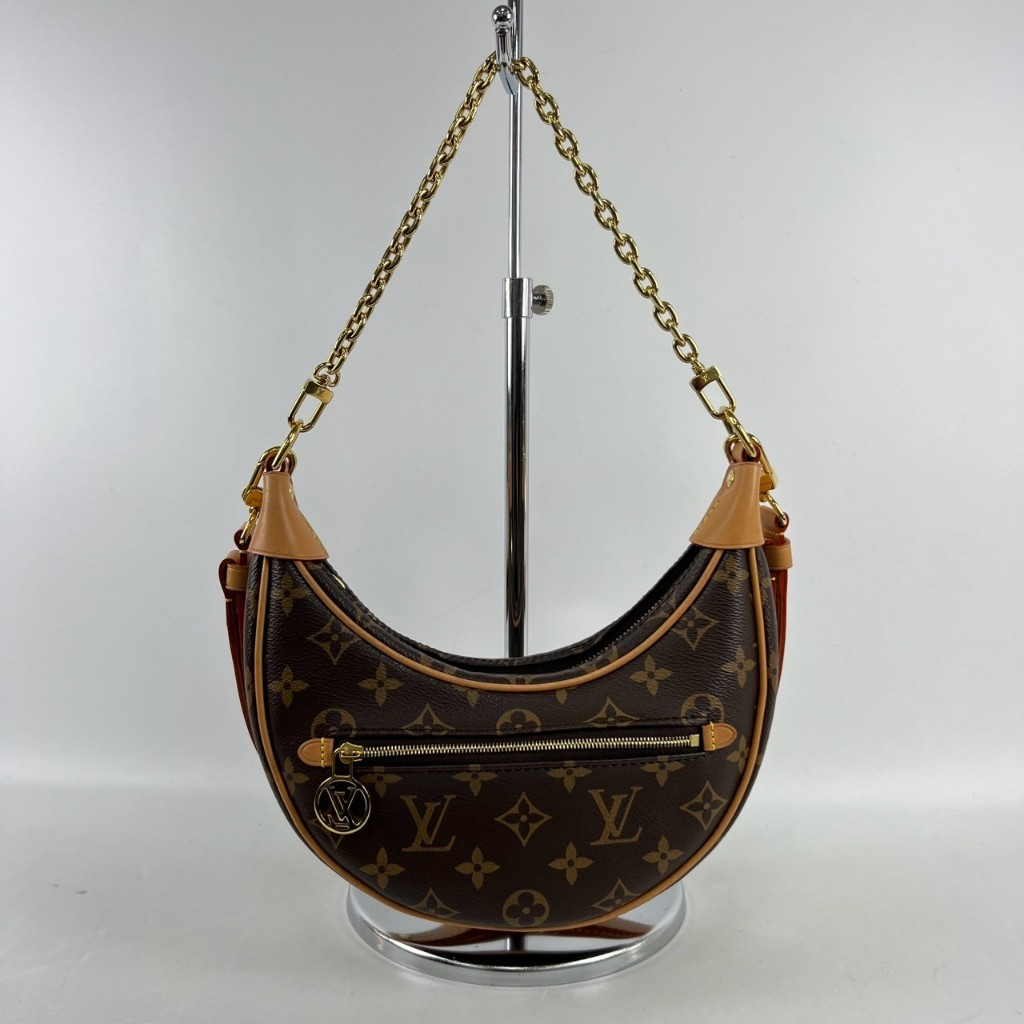 LOUIS VUITTON LV M81098 晶片款 原花 LOOP 彎月包 | 蝦皮購物