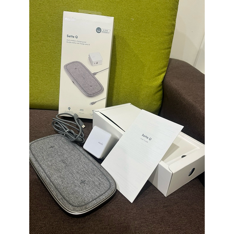 moshi Sette Q 雙線圈 3用無線充電盤 附 45W 電源充電器-北歐灰 | 蝦皮購物