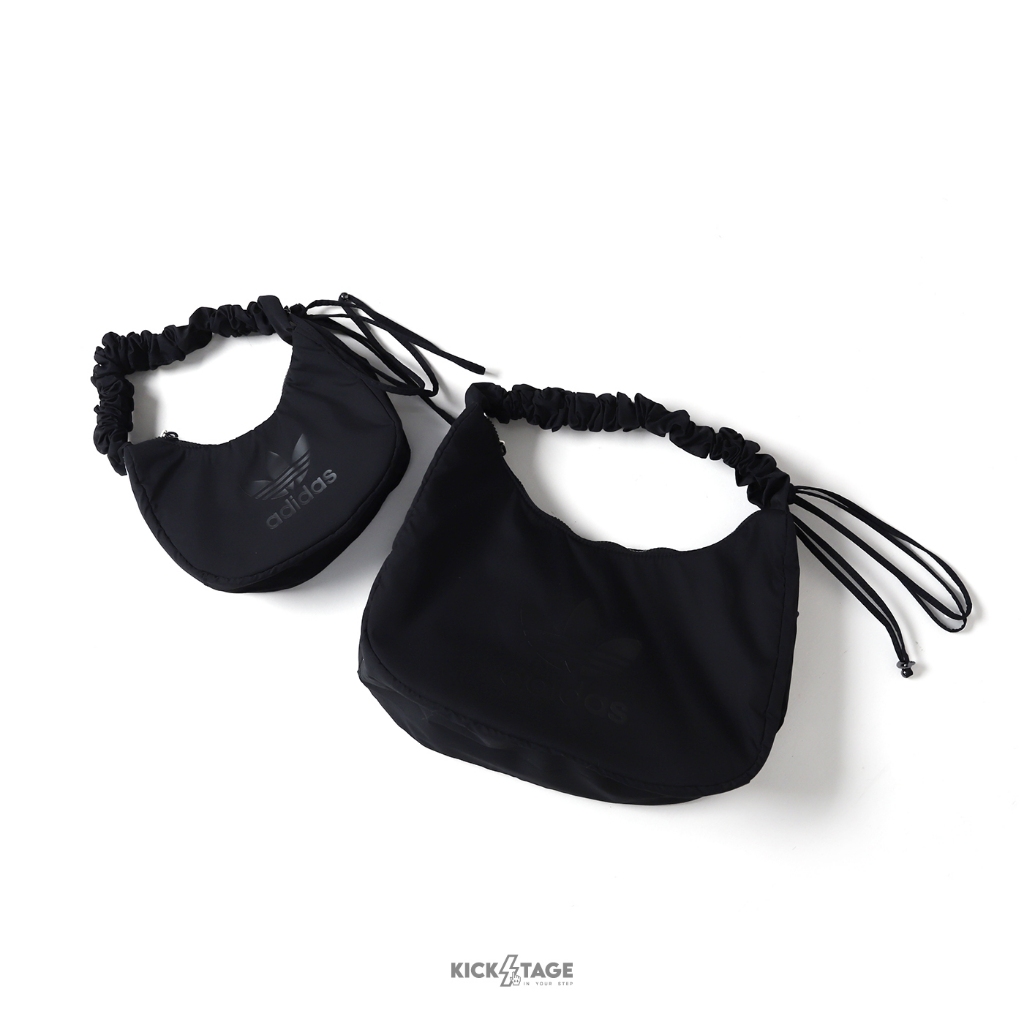 ADIDAS SHLDR BAG 黑色 三葉草 皺褶 雲朵包 斜背包 肩背包【JP0145/JP0144】 | 蝦皮購物