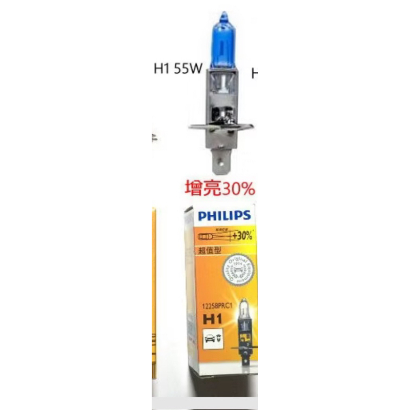 Philips 5000K藍鑽白光鹵素燈泡 H1 增量30% 原廠規格直上 台灣現貨全新 飛利浦 | 蝦皮購物
