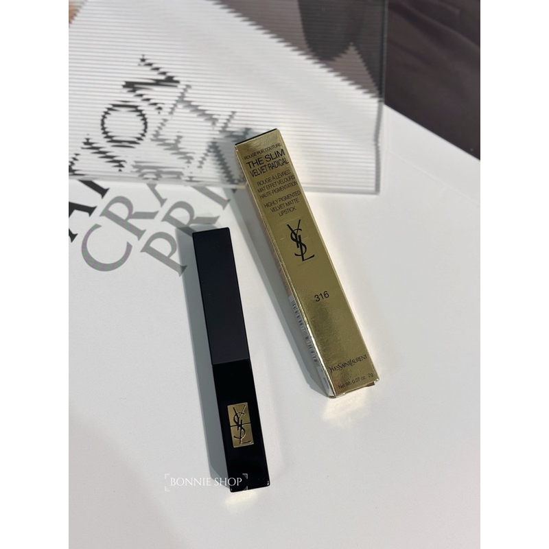 H.C 」 現貨 Saint Laurent YSL 肉桂色 小黑條 316號 | 蝦皮購物