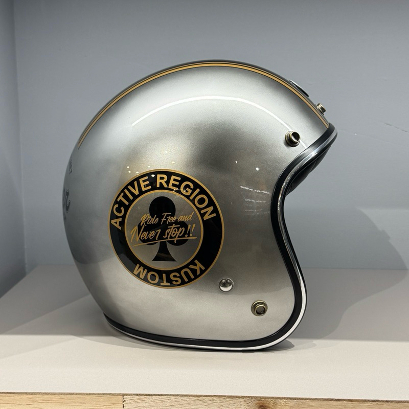 山道紳士 Air Runner CAFE RACER ROCKER 英式咖啡風 3/4 復古安全帽 復古電鍍金屬銀 | 蝦皮購物