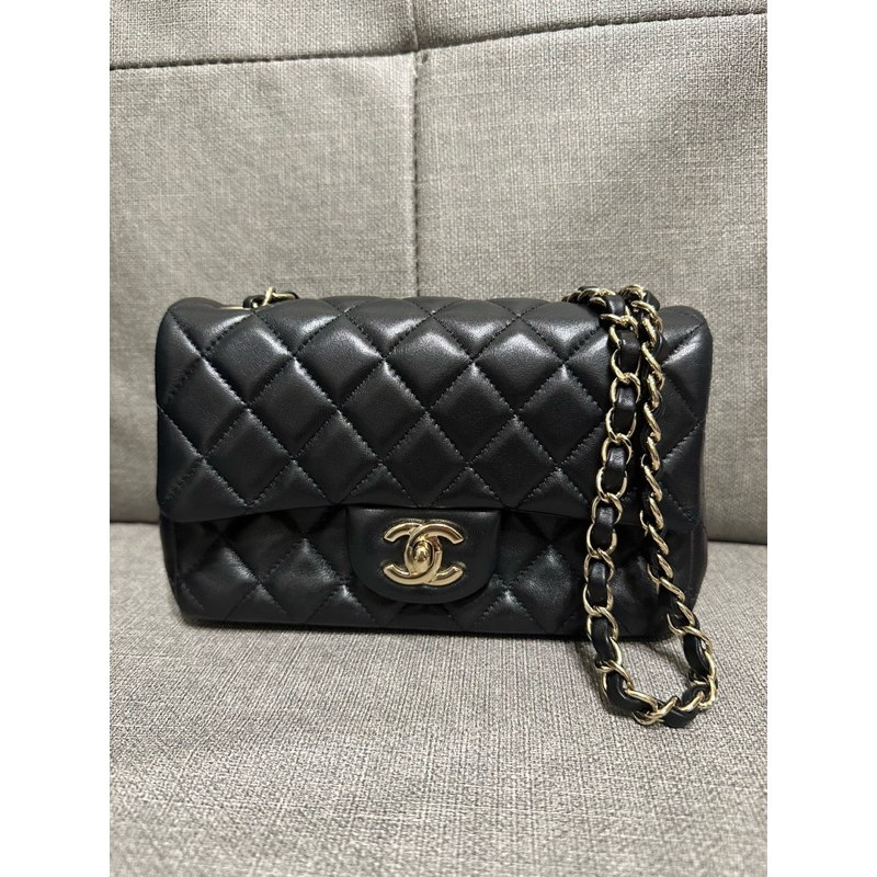 CHANEL 香奈兒 Chanel mini coco 20 小羊皮 黑色 菱格紋 二手9新正品 附完整盒裝 可驗貨 | 蝦皮購物