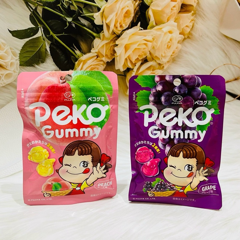 日本 Fujiya 不二家 Peco 造型 QQ軟糖 蜜桃風味/葡萄風味 | 蝦皮購物