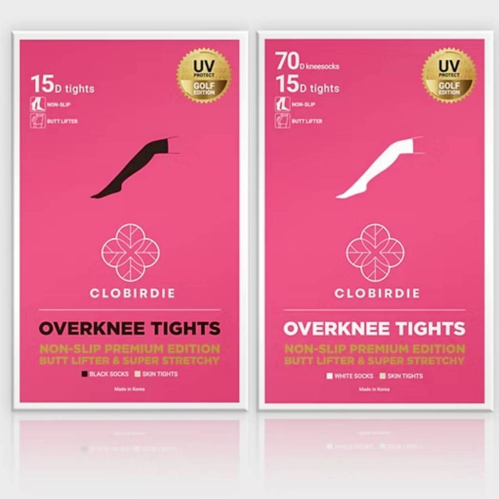 韓國CLOBIRDIE 高爾夫球涼感 雙色拼接 抗UV 高爾夫防曬褲襪 70+15D 黑/白 | 蝦皮購物