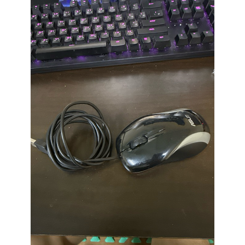 ASUS 滑鼠 華碩 有線滑鼠 鼠標 MOEWUO 光學滑鼠 二手商品 正常使用 | 蝦皮購物