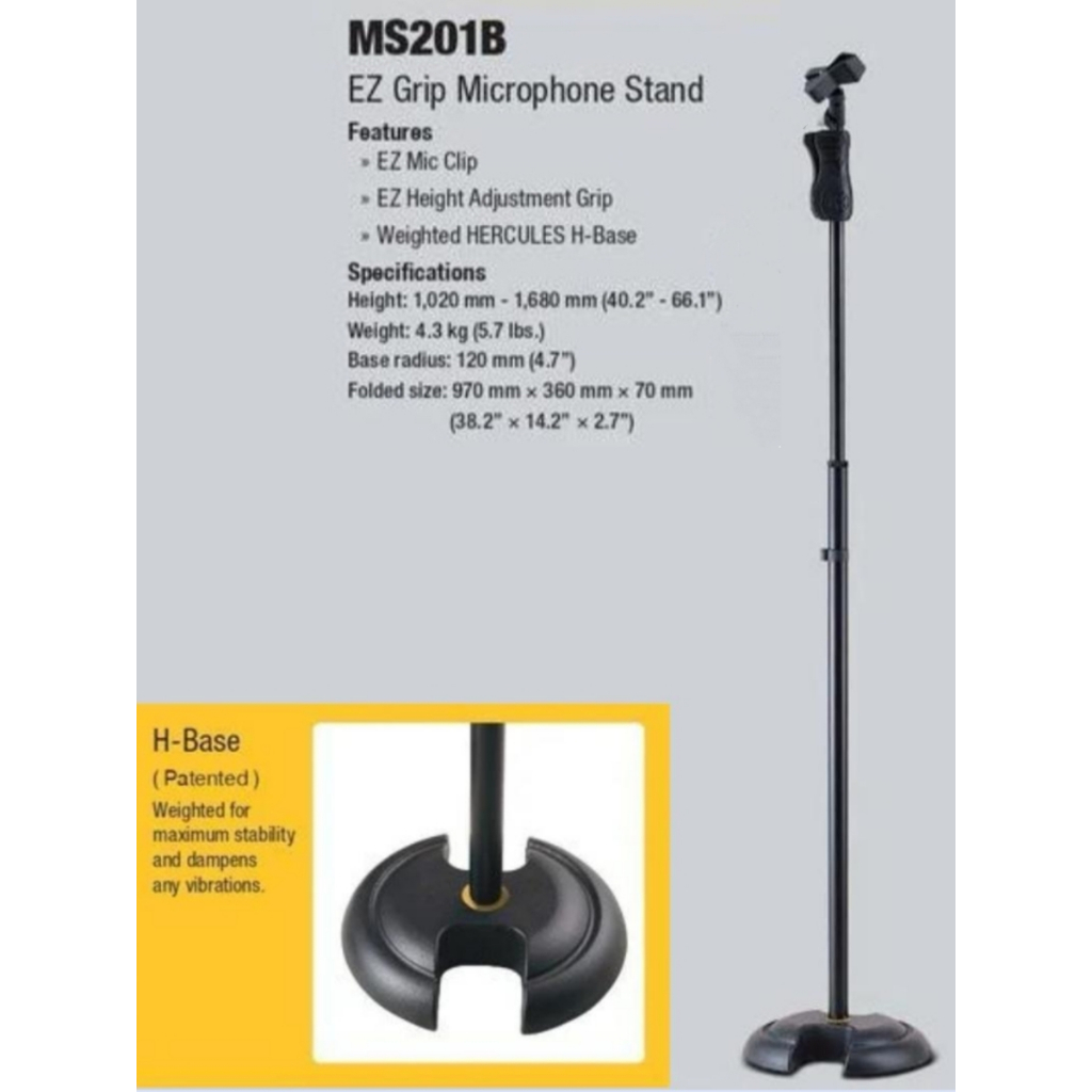 【Fun音樂樂器店】Hercules MS201B 直立式圓盤座麥克風架(備貨中) | 蝦皮購物