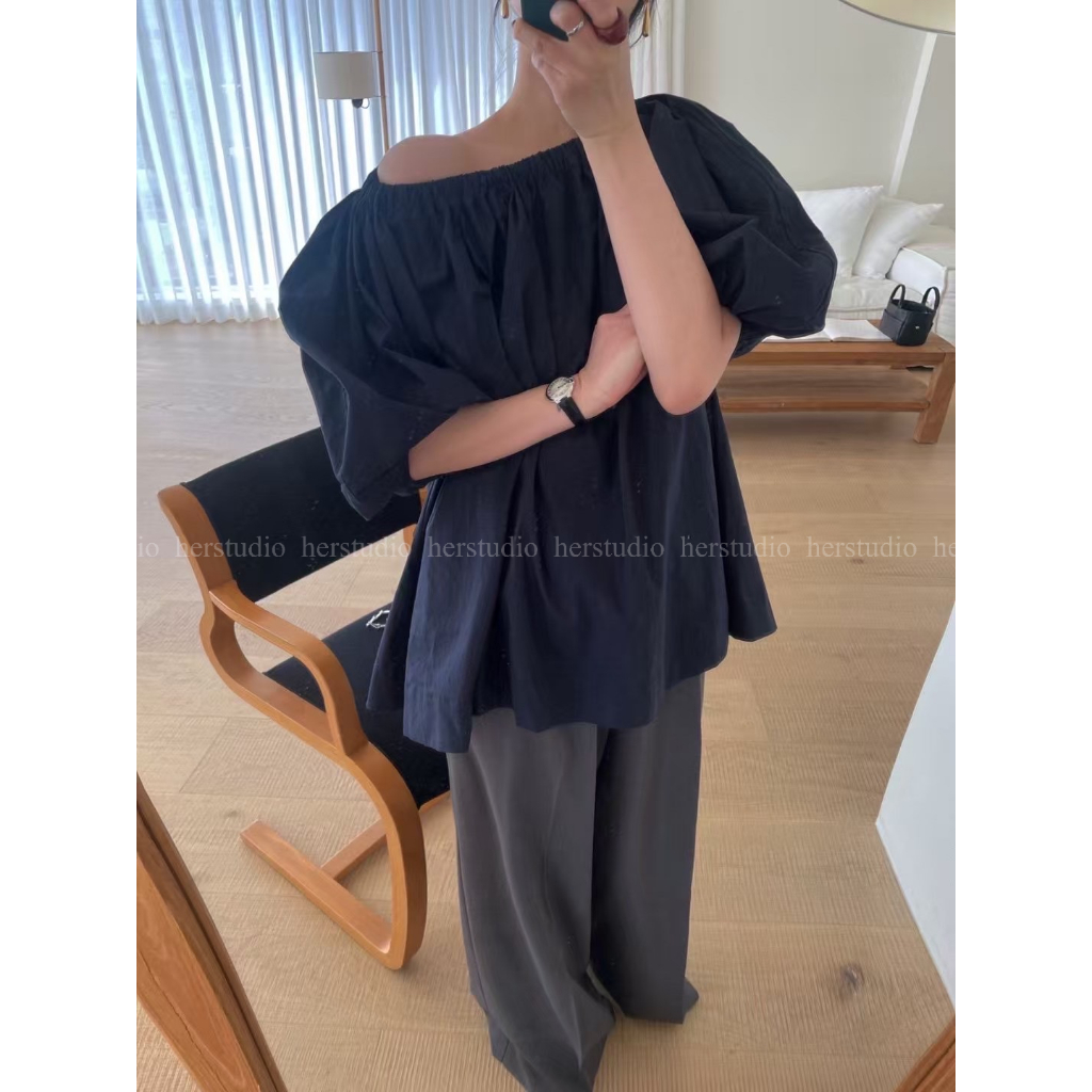 HERStudio韓國代購 高品質泡泡袖兩穿A字襯衫(2col) | 蝦皮購物