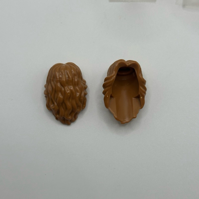 Lego 樂高人偶 單一頭髮零件 捲長髮 公主長髮 淺咖啡色 90396 | 蝦皮購物