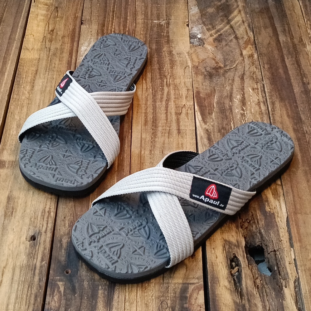 【APAUL雅鉑】22501 灰 經典配色交叉拖鞋 雅鉑紋橡膠交叉拖鞋 | 蝦皮購物