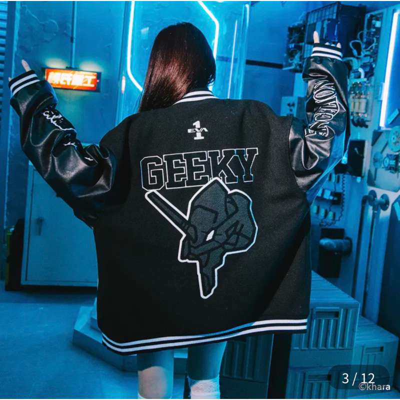 GEEKY x EVA初號機棒球外套-黑(台灣現貨） | 蝦皮購物