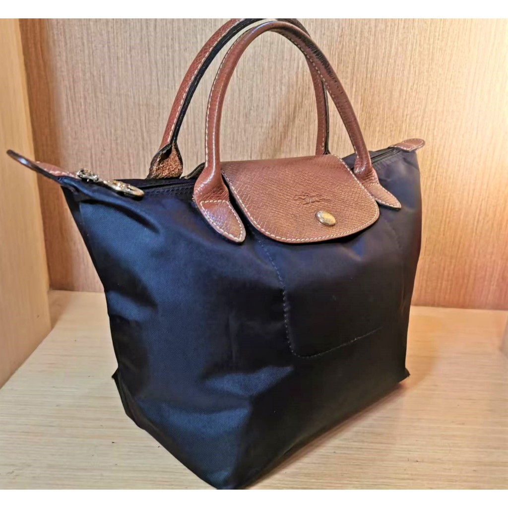 LONGCHAMP LE PLIAGE ORIGINAL 手提包 短把 摺疊 黑色 S | 蝦皮購物