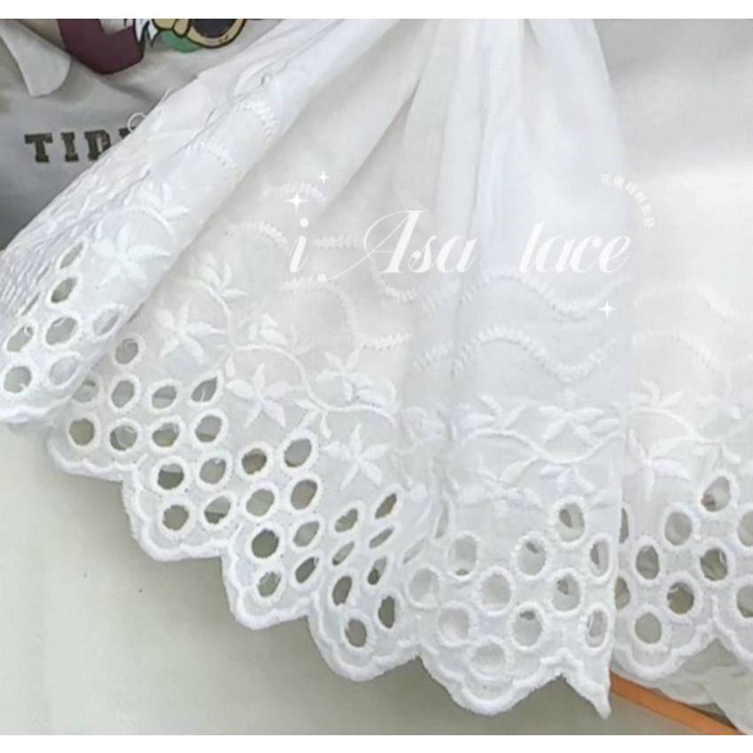 《iAsa愛莎の》手作材料 本白生成色棉布手工diy蕾絲刺繡輔料純棉繡花邊輔料花邊布料 | 蝦皮購物