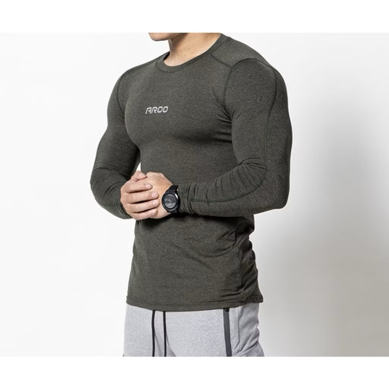 [AROO] 現貨 絕版 灰黑 極致觸感 機能 訓練 長袖 運動 重訓 健美 健體 IFBB PRO 拉克蘭袖 肌肉 | 蝦皮購物